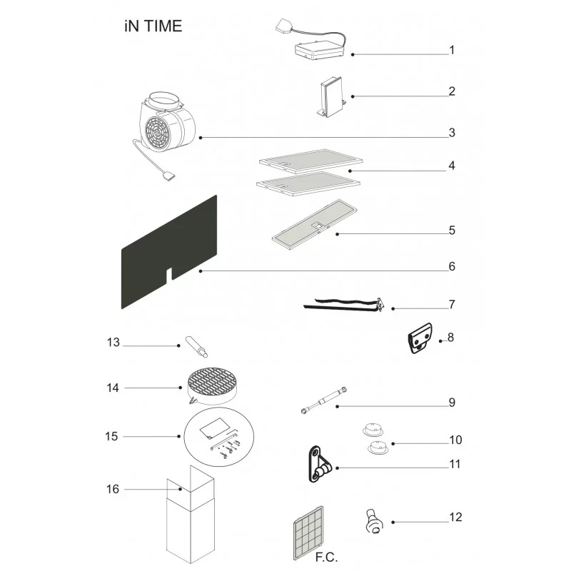 Vues éclatées - Hotte Hotte, pièces détachées et accessoires - 1001 Pièces